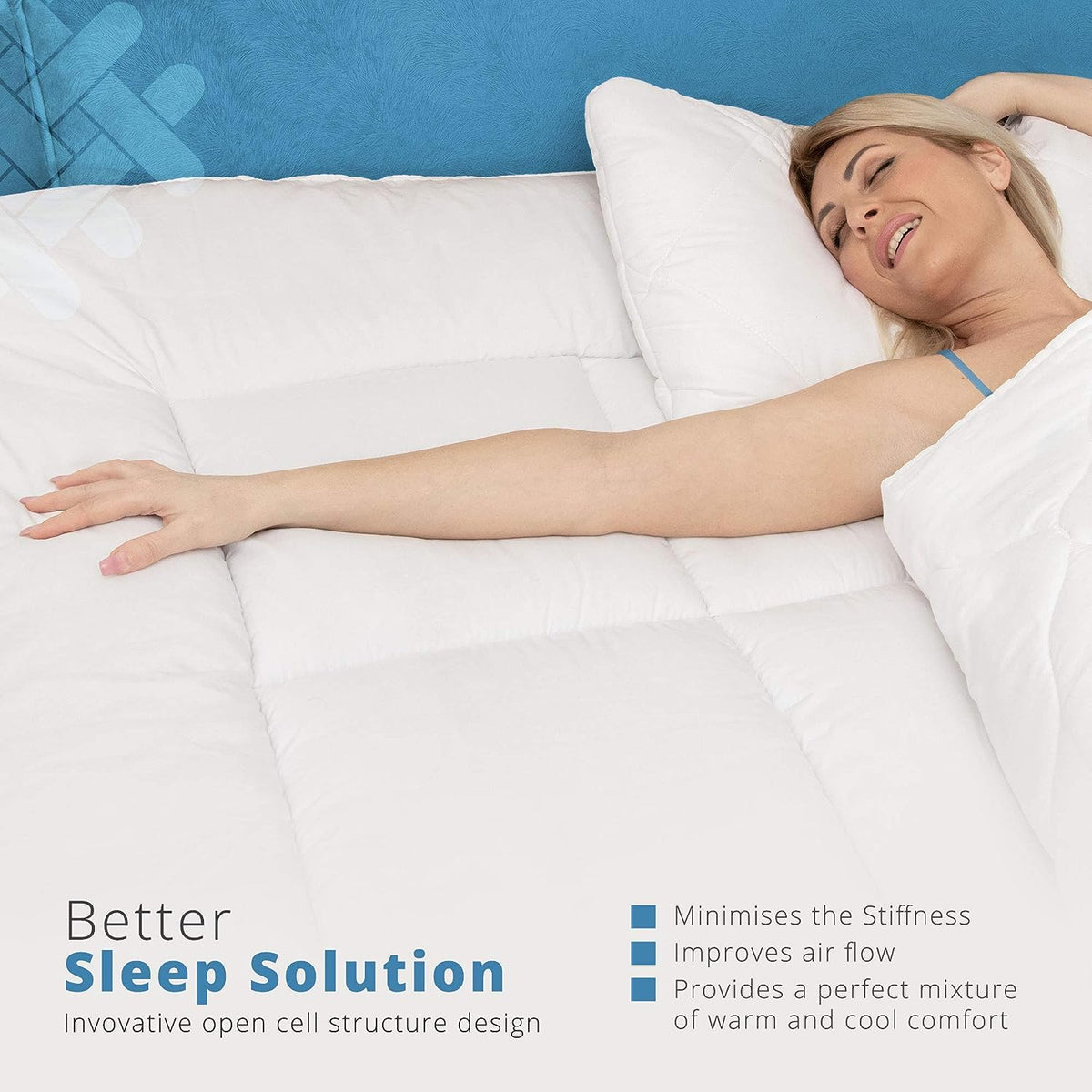 Luxury Mattress Topper Extra Deep Sleep Filling 4 inches /10cm 1000 GS